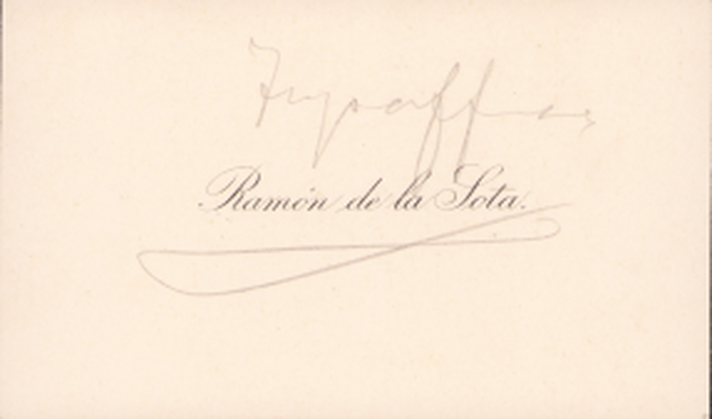 Tarjeta de visita de Ramón de la Sota - Bilbao Museoa