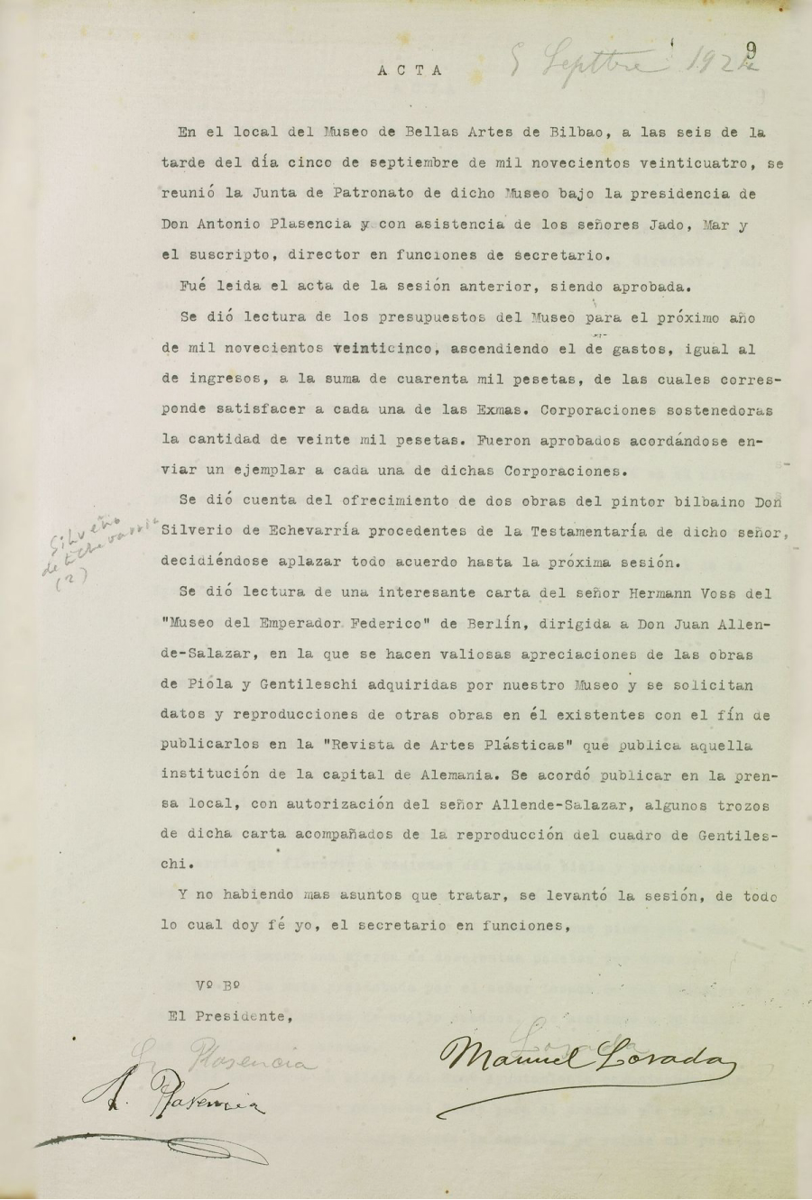 Acuerdo por el que se dio lectura de una interesante carta del señor ...