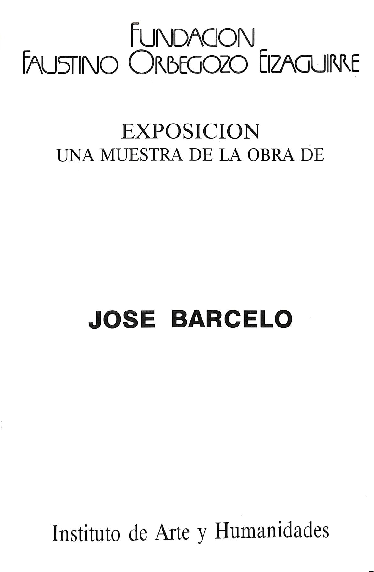 Una muestra de la obra de José Barcelo [Folleto] : Caja de Ahorros ...