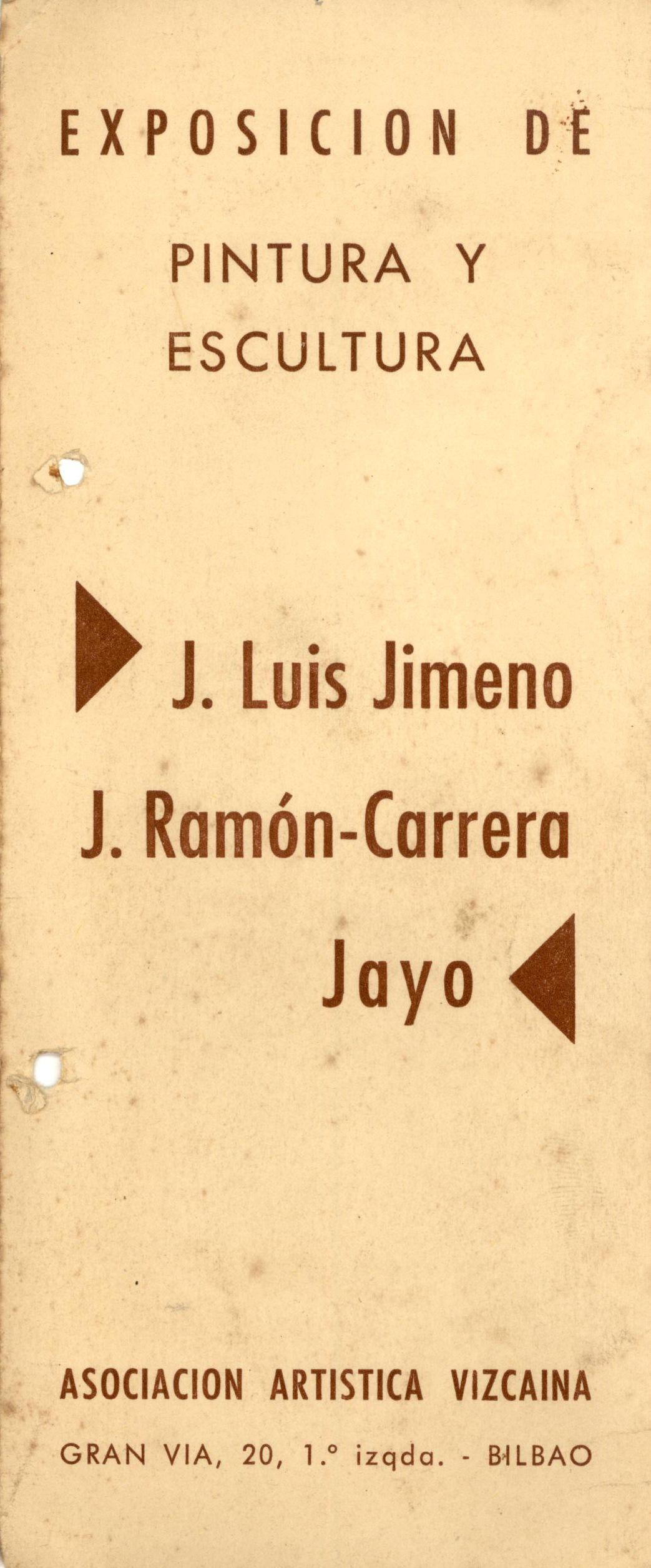 J. Luis Jimeno, J. Ramón-Carrera, Jayo [Folleto] : exposicion de ...