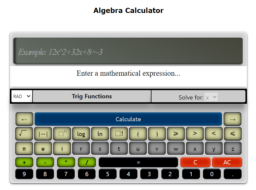 Online Algebra Calculator Didactalia Material Educativo